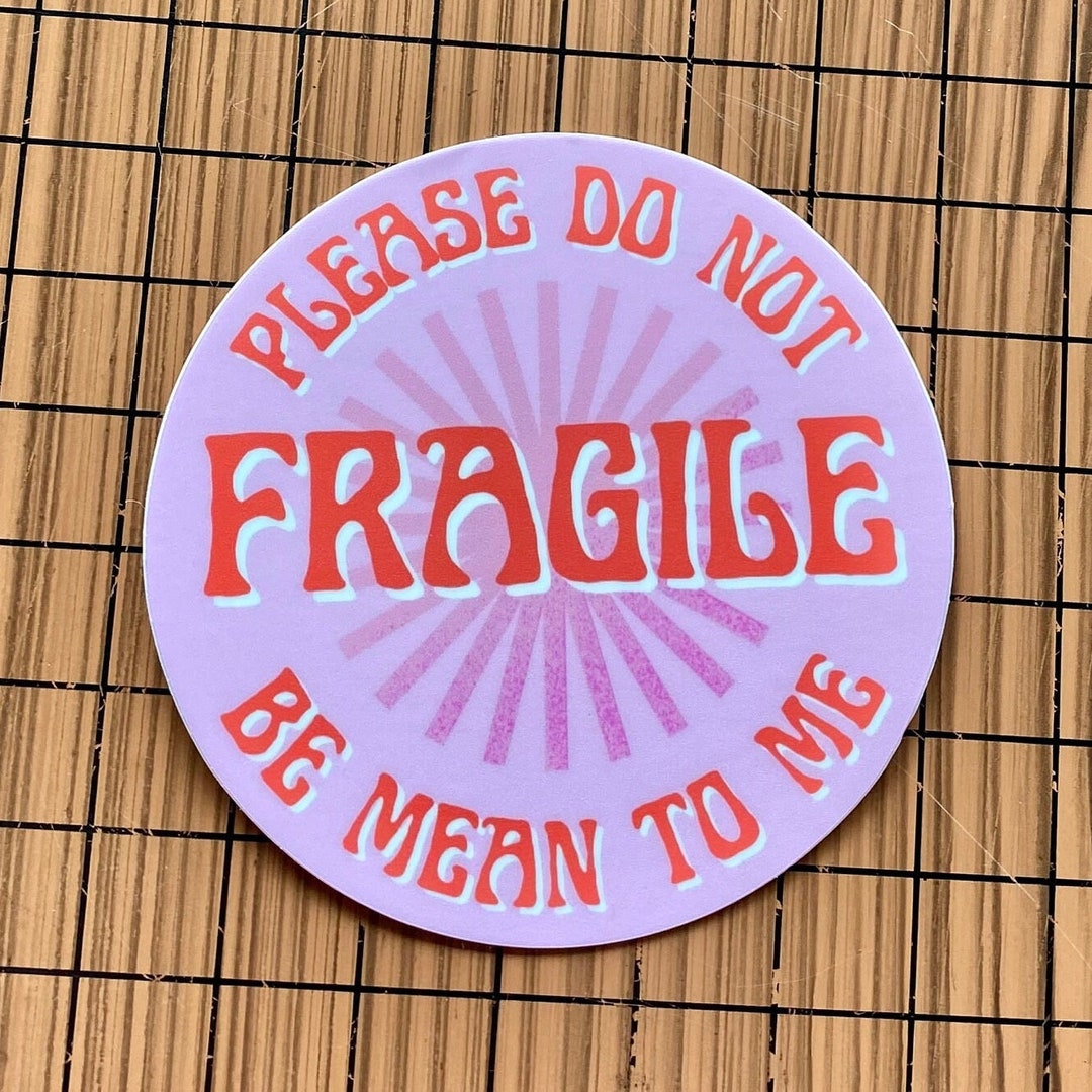 Fragile Please Do Not Be Mean to Me Circle Stickers - Etsy