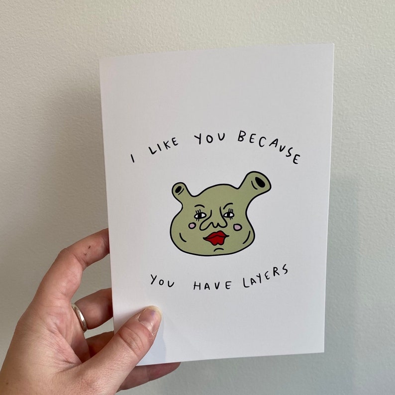 Shrek Ogre Layers Valentine Card - Etsy