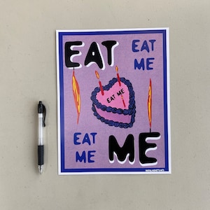 Eat Me Cake Art Poster Print - Etsy