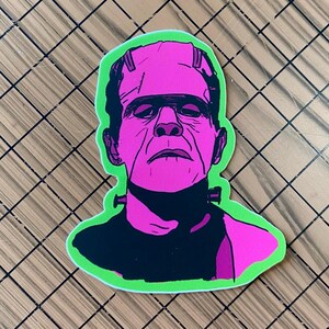 Neon Frankenstein’s Monster Spooky Halloween Vinyl Sticker - Etsy