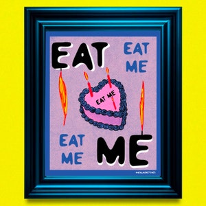 Eat Me Cake Art Poster Print - Etsy