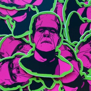 Neon Frankenstein’s Monster Spooky Halloween Vinyl Sticker - Etsy