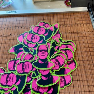 Neon Frankenstein’s Monster Spooky Halloween Vinyl Sticker - Etsy