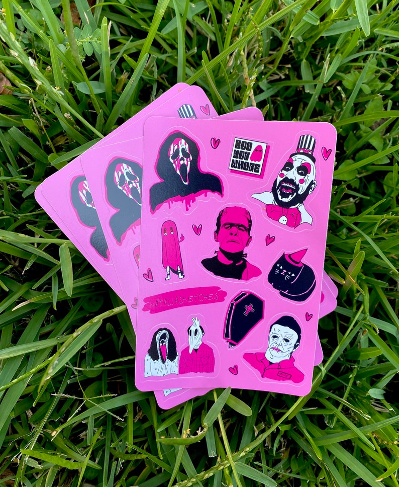 SPOOKY & GIRLY Halloween Horror Sticker Sheet - Etsy