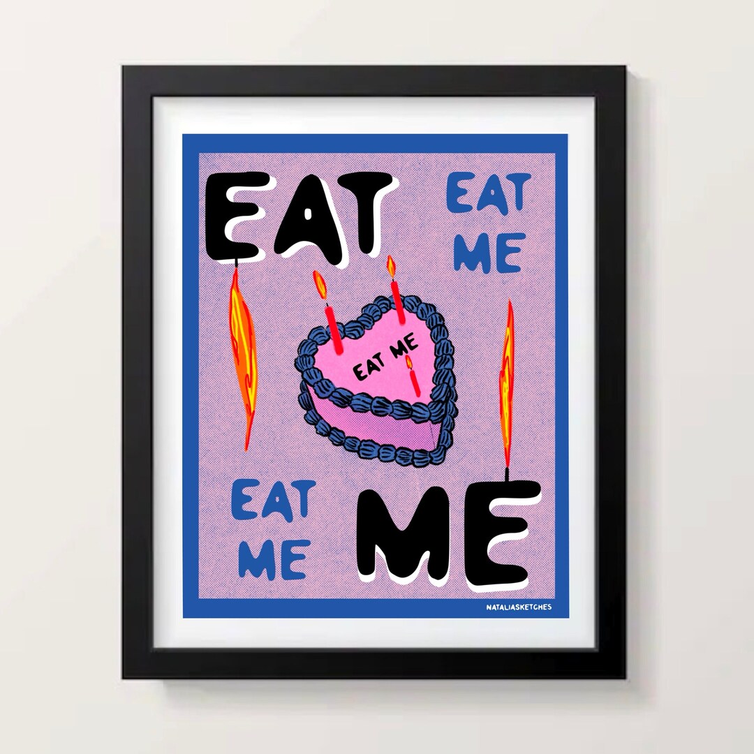 Eat Me Cake Art Poster Print - Etsy