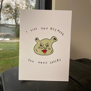 Shrek Ogre Layers Valentine Card - Etsy