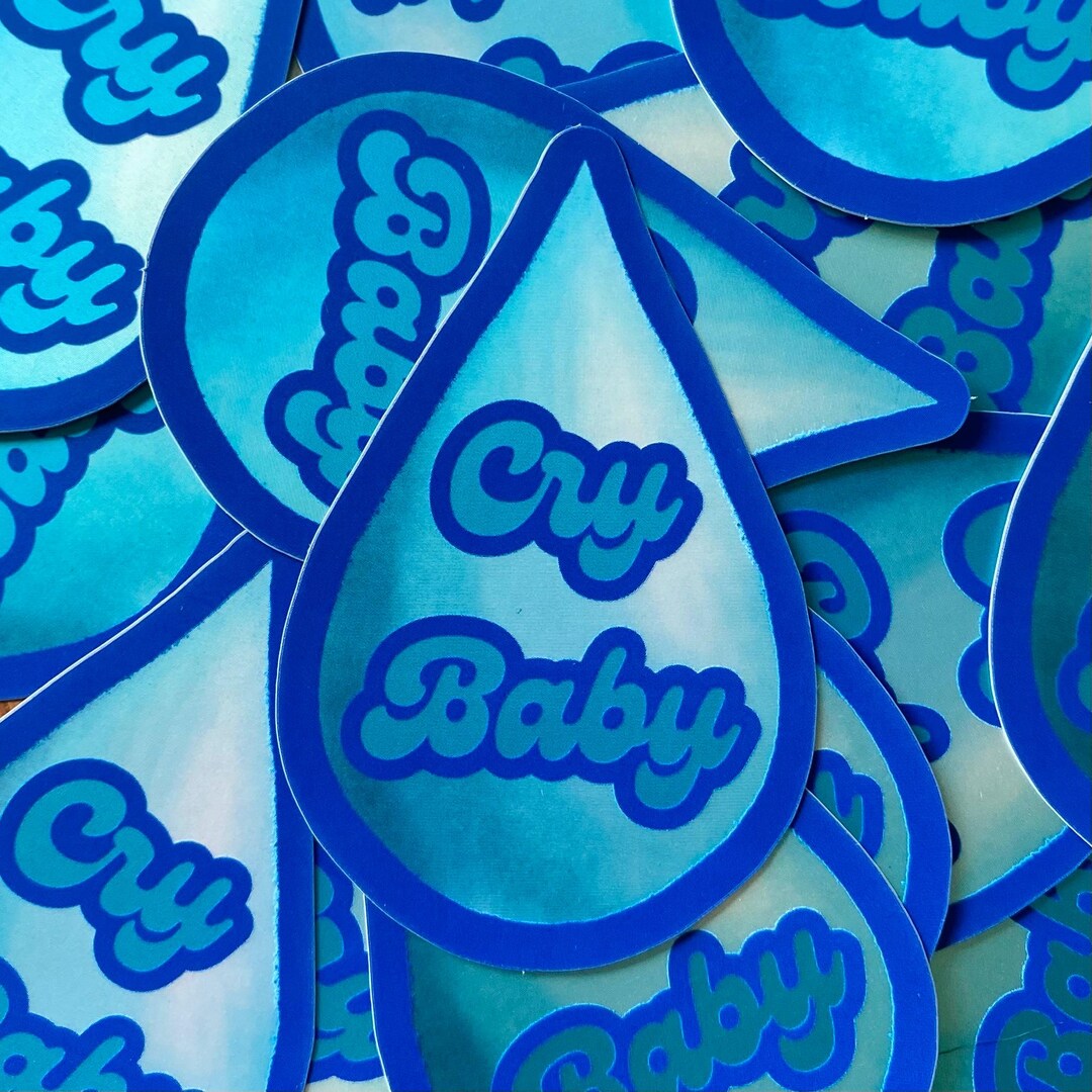 Cry Baby Teardrop Matte Holographic Vinyl Die Cut Sticker - Etsy