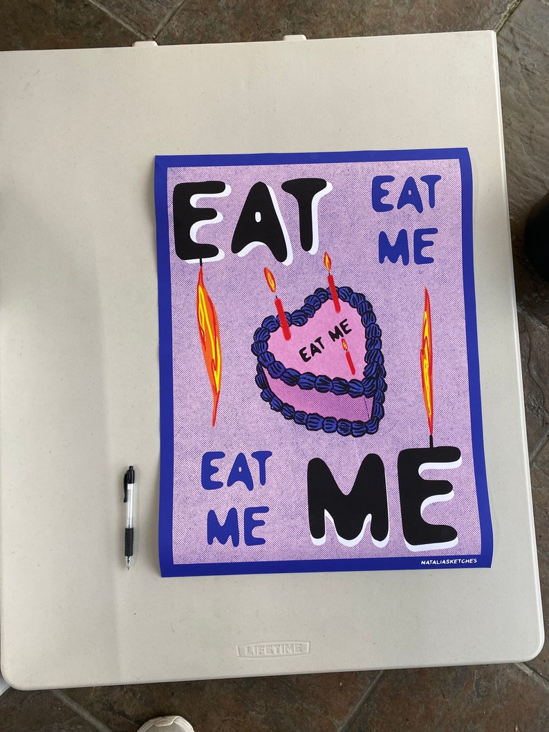 Eat Me Cake Art Poster Print - Etsy