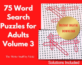 75 Word Search Puzzles for Adults Volume 5 - Etsy