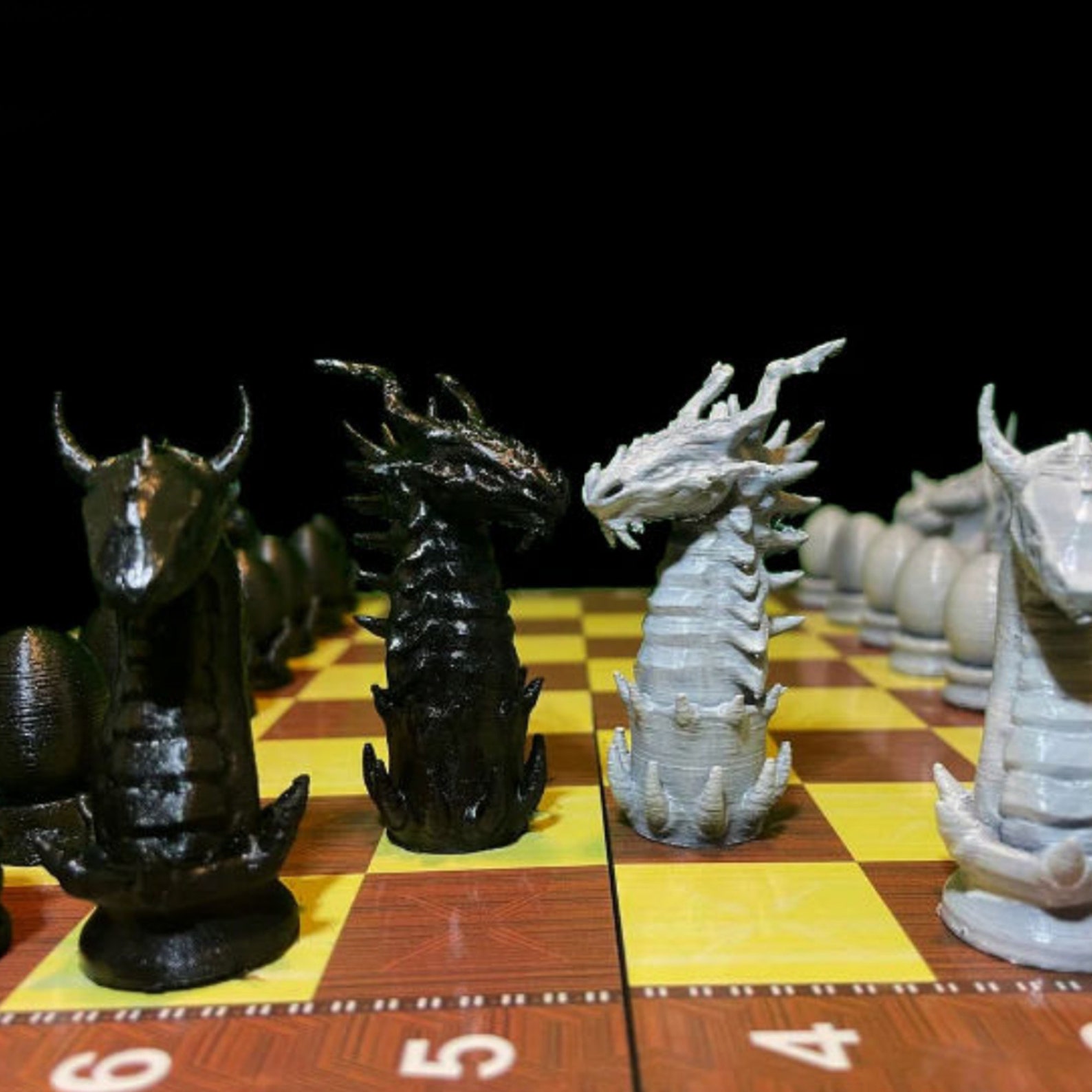 Dragon Chess Set With Chessboard Epic Dragon Board Game - Etsy