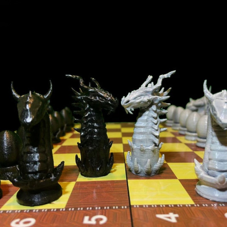 Dragon Chess Set With Chessboard Epic Dragon Board Game - Etsy