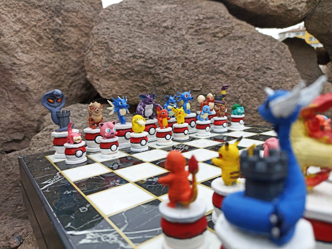 Pokemon Chess Set-personalized Pokemon Chess Set-pokeball - Etsy UK