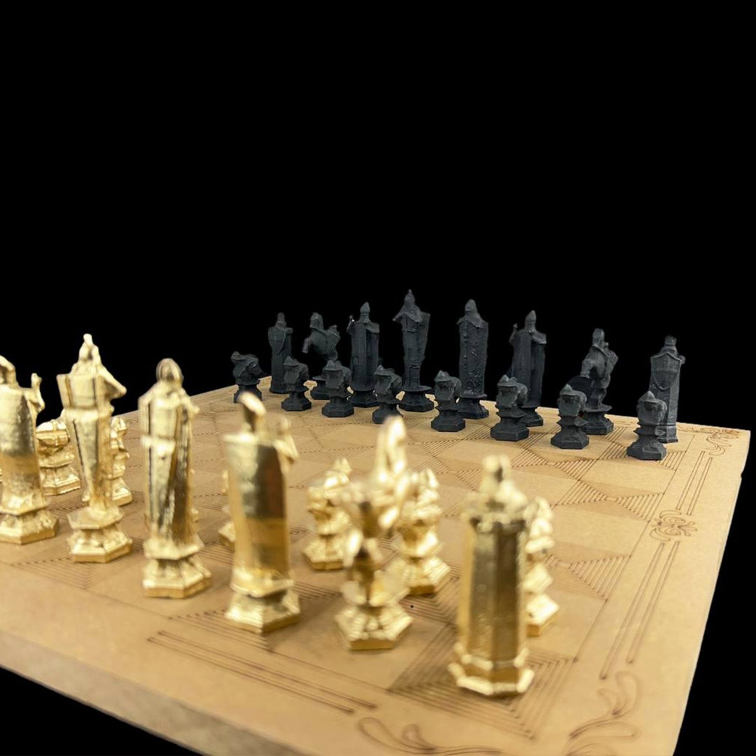 Heavy Metal Wizard Chess Pieces With Wizard Chess Set | Personalized ...