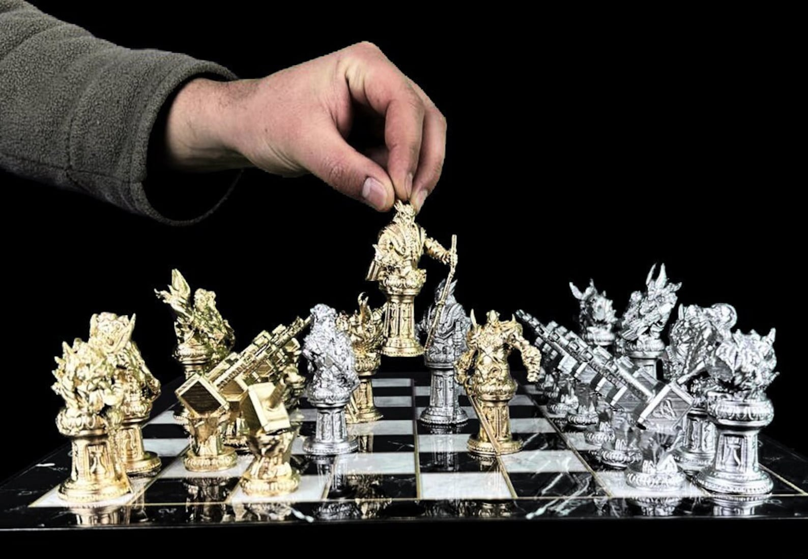 Viking Mythological Chess Set With Chessboard - Customizable Selection ...