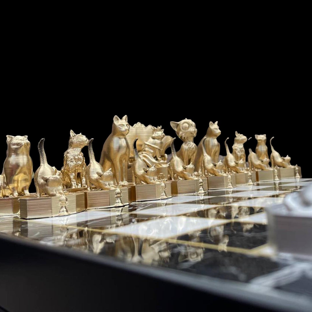 Cat Versus Dog Chess Set With Chessboard Cat Chess Set Dog Chess Set ...