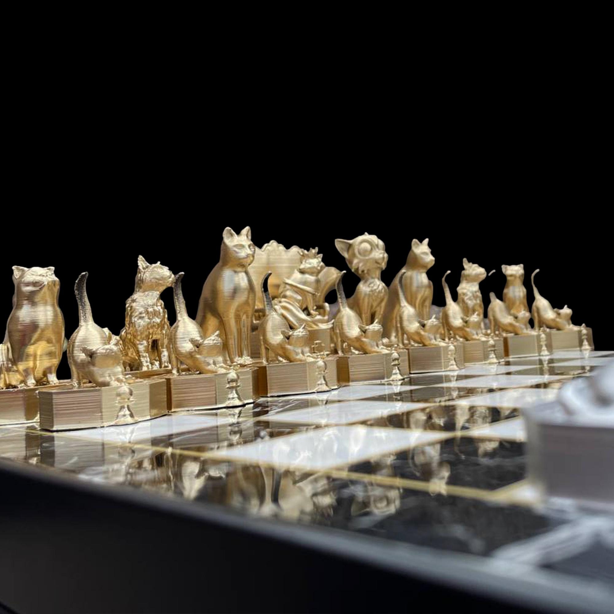 Cat Versus Dog Chess Set: PLA Plastic Chessboard, Personalized Option ...