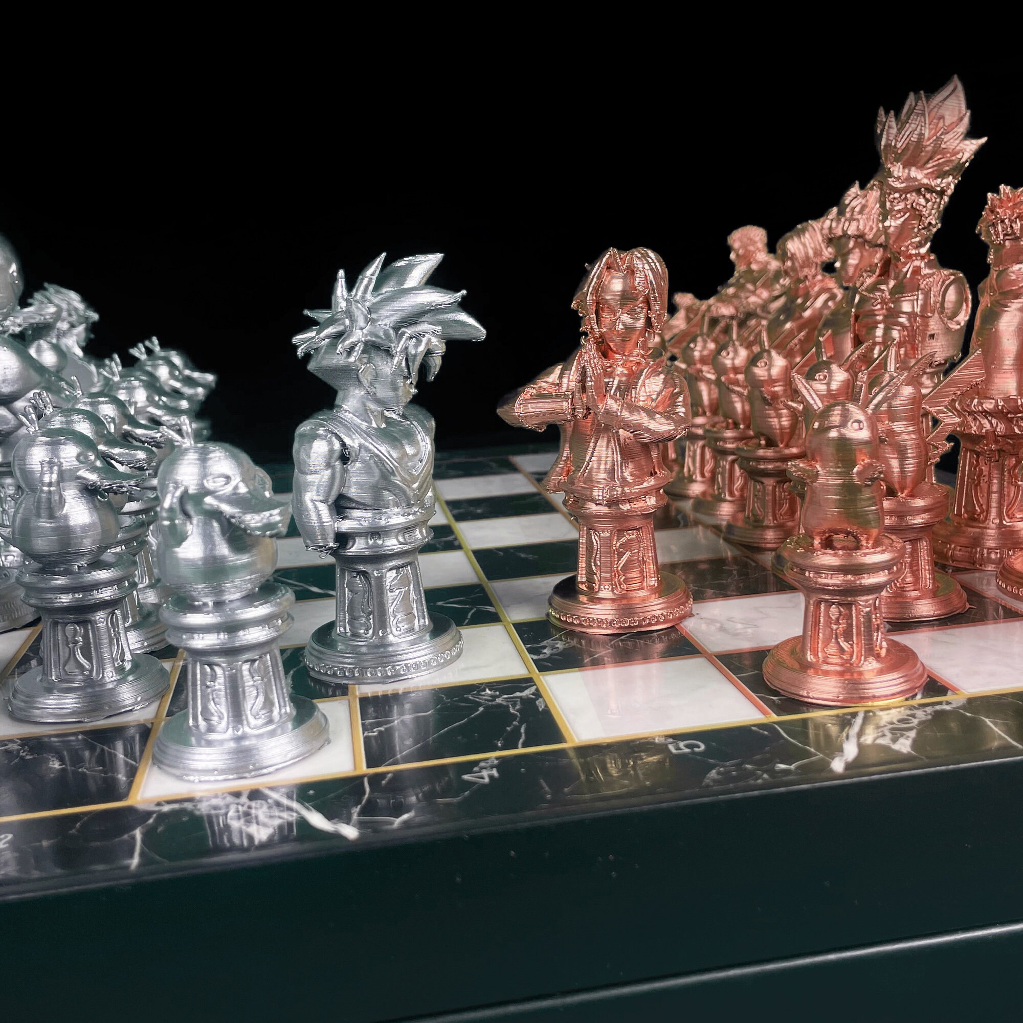 Super Anime Characters Chess Set With Chessboard Silver & - Etsy