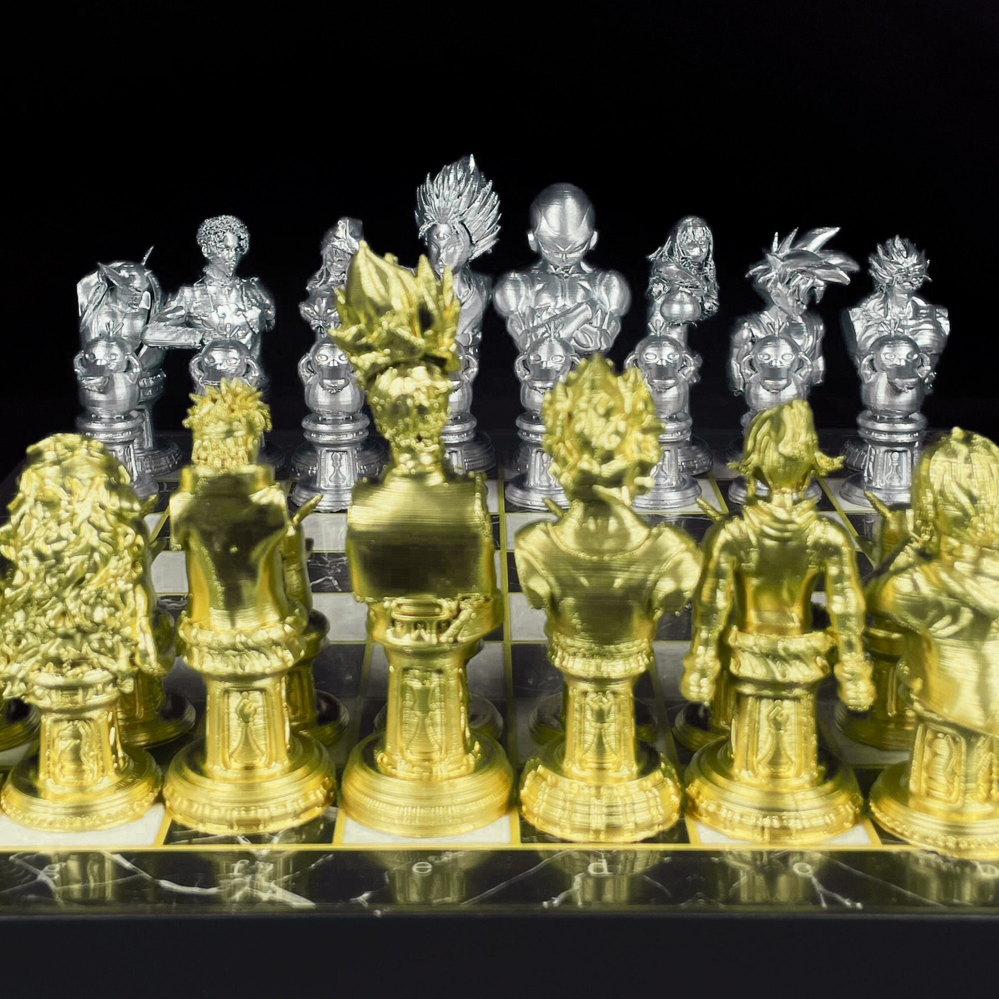 Anime Chess Set: PLA Plastic With Marble Board (14x14 Inch) - Etsy