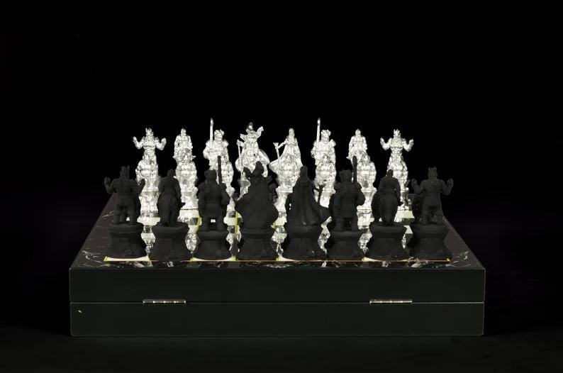 Troll Fighter Chess Set With Chessboard - Orc Chess Game | Personalized ...
