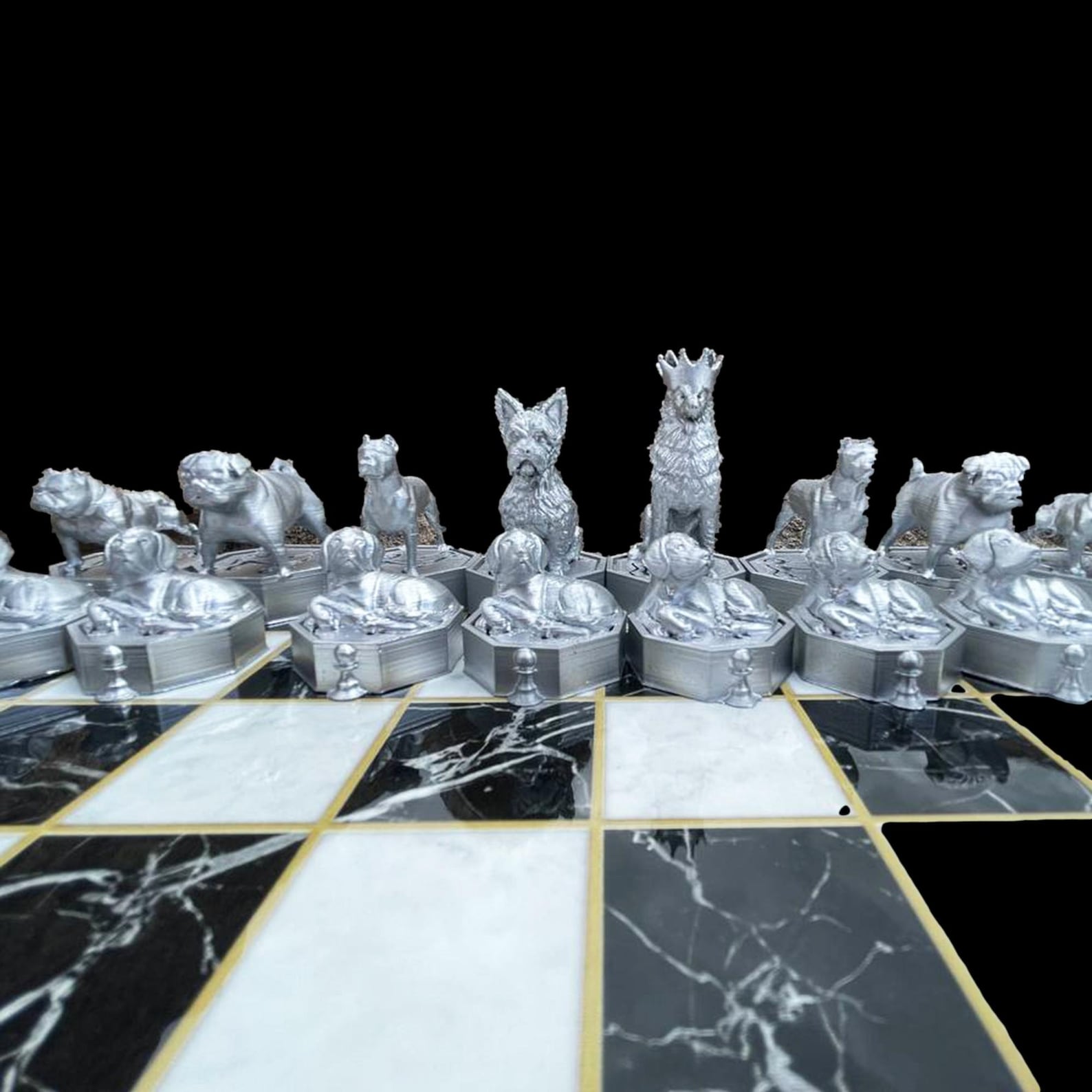 Cat Versus Dog Chess Set: Custom Nameplate Chessboard, Personalized ...
