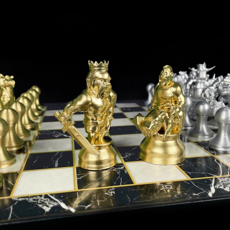 Coc War Chess Set: Custom Nameplate With Marble Board - Etsy