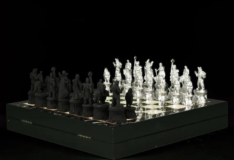 Troll Fighter Chess Set With Chessboard - Orc Chess Game | Personalized ...