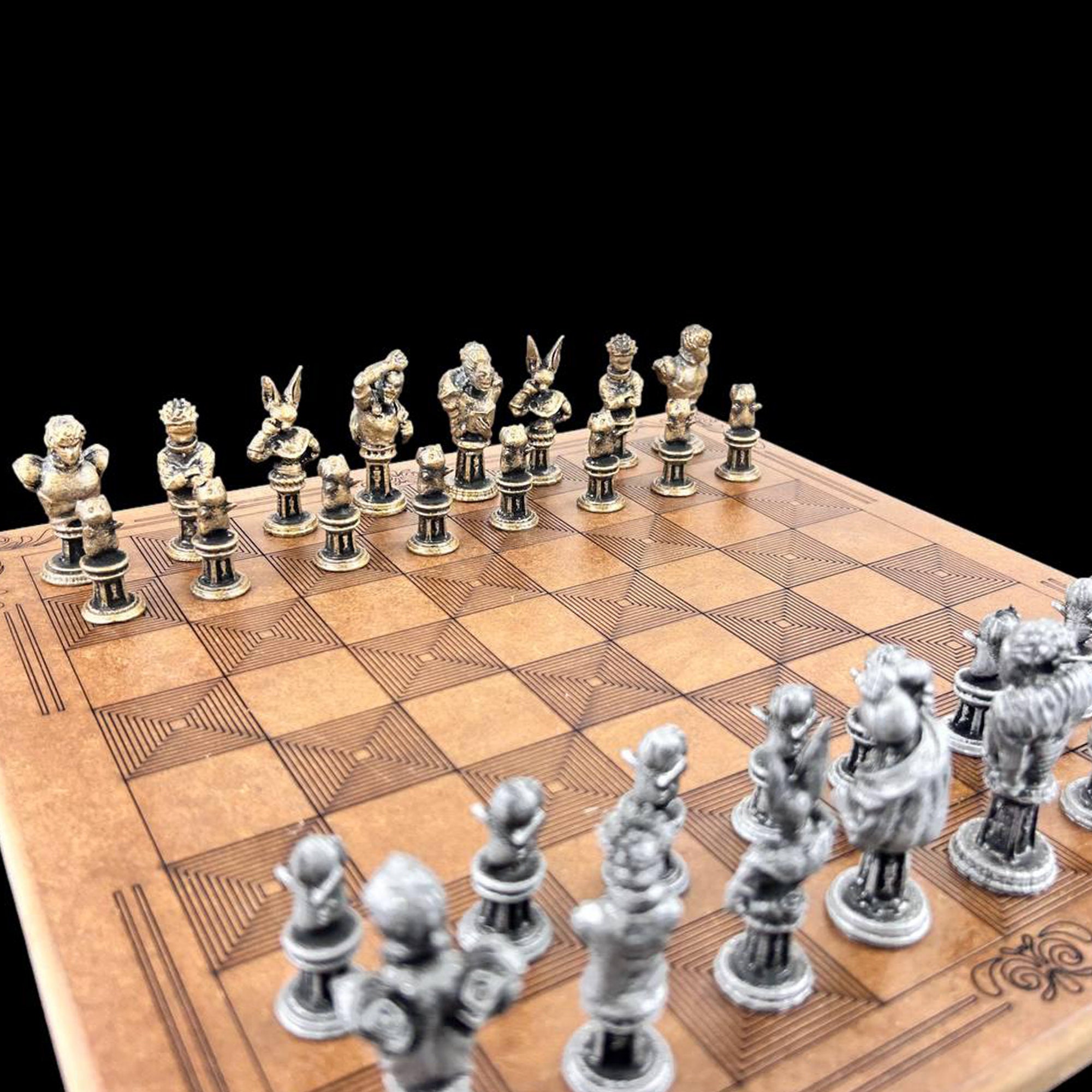 Metal Anime Chess Set With Personalized Wooden Board - Etsy