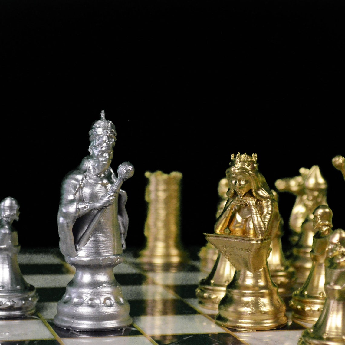 Medieval Chess Set With Chessboard-medieval Chess Pieces - Etsy