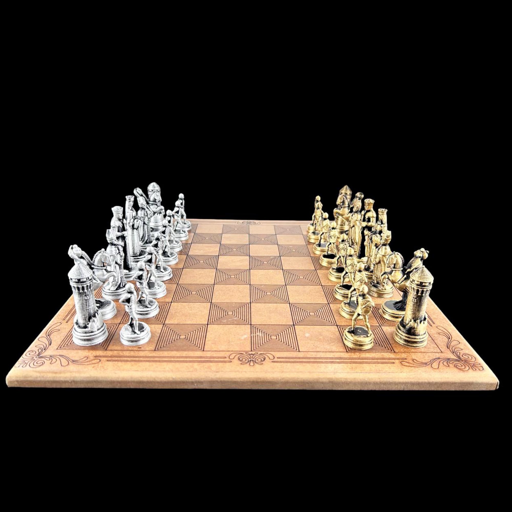 Metal Spain Chevalier Luxury Chess Set With Chessboard Elegant Chess ...