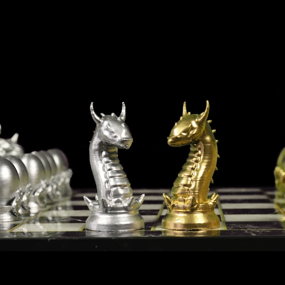 Dragon Chess Set With Chessboard-epic Dragon Board Game - Etsy