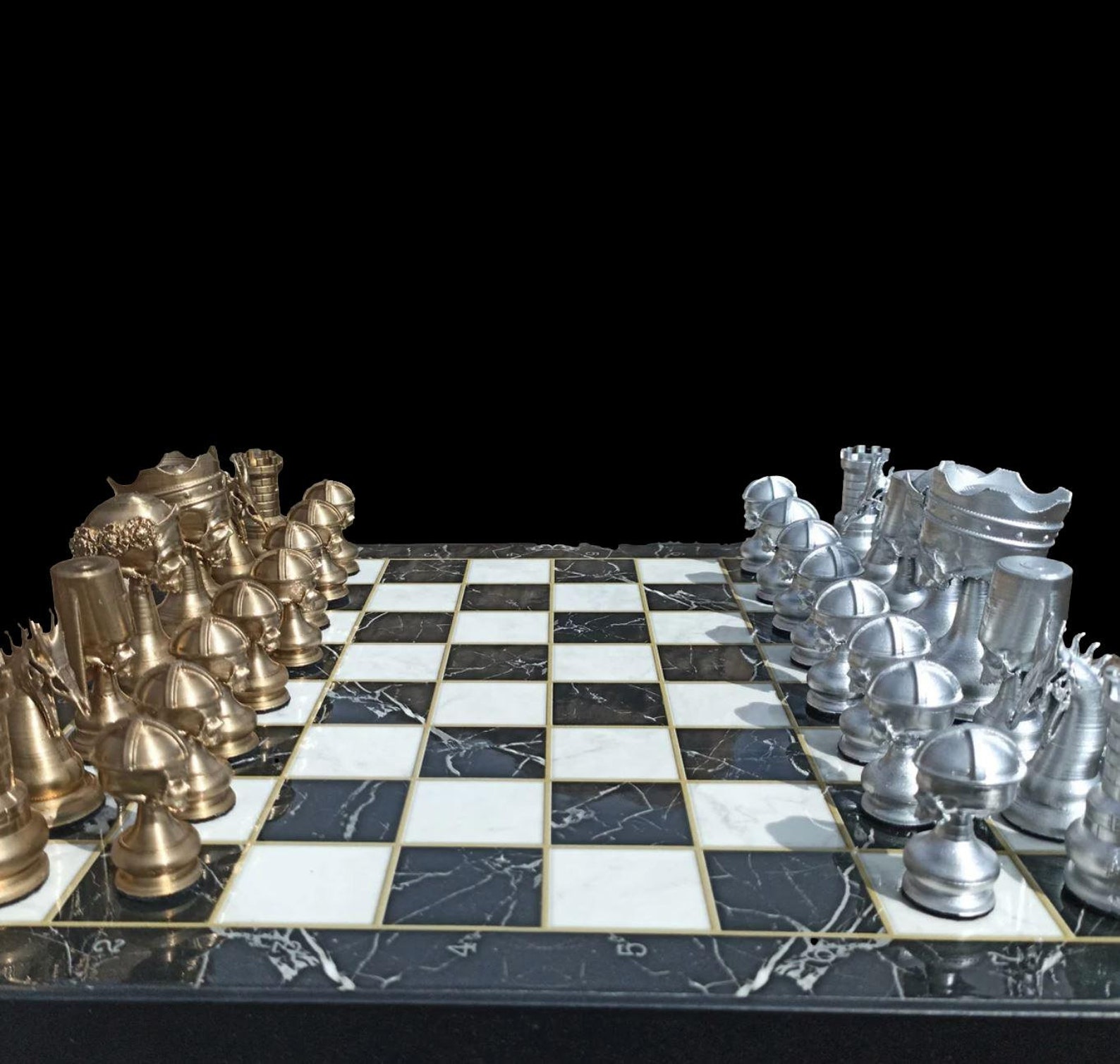 Skull Chess Set With Chessboard - Skeleton Multicolor Chess Game Death ...