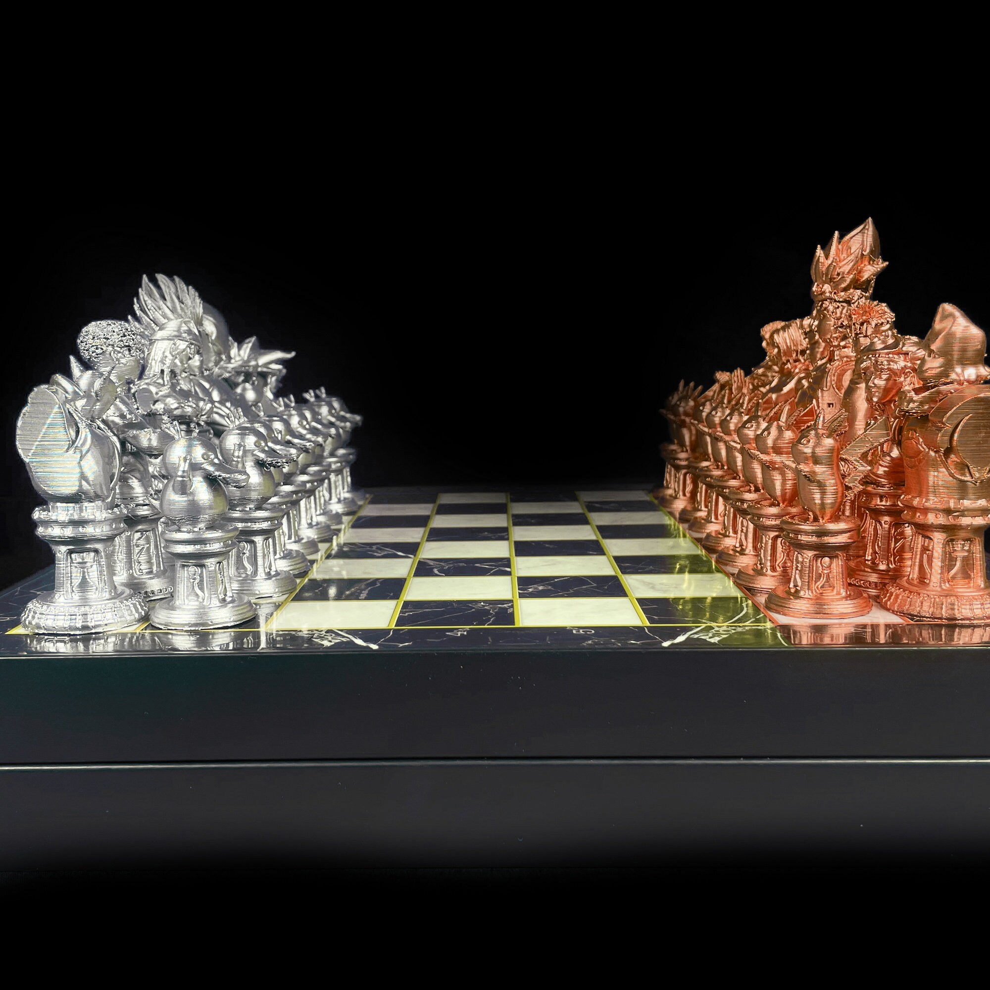 Super Anime Characters Chess Set With Chessboard Silver & - Etsy