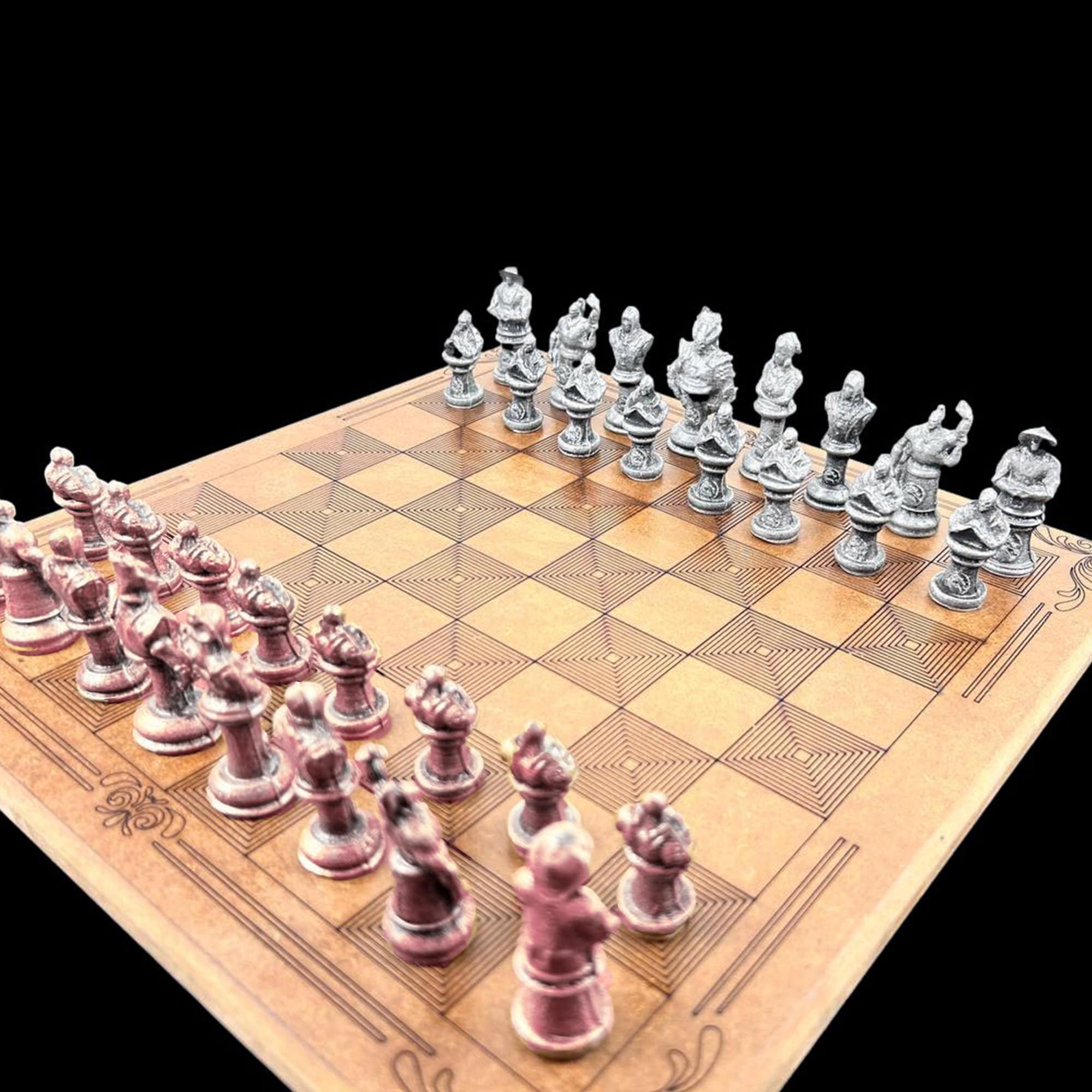 Handcrafted Metal Mortal Kombat Chess Set Geeky Game Room Decor ...