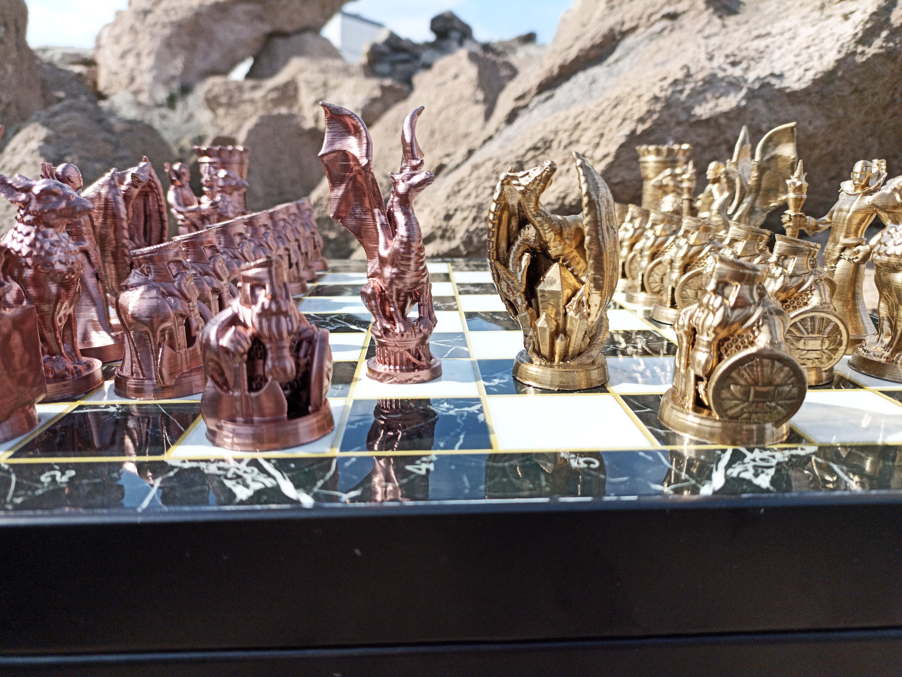 Dragon Chess Set With Chessboard Fantasy Chess Set Dragon | Etsy