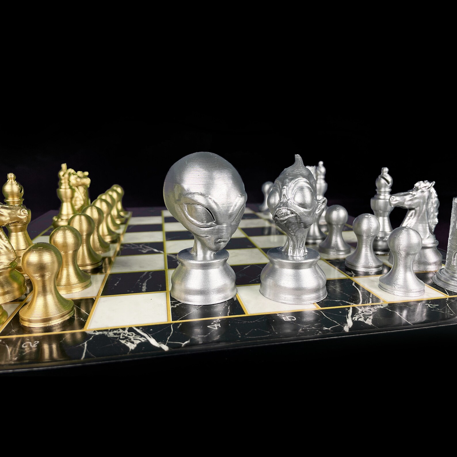 Alien Space Chess Set With Chessboard the Infinite Chess Set - Etsy
