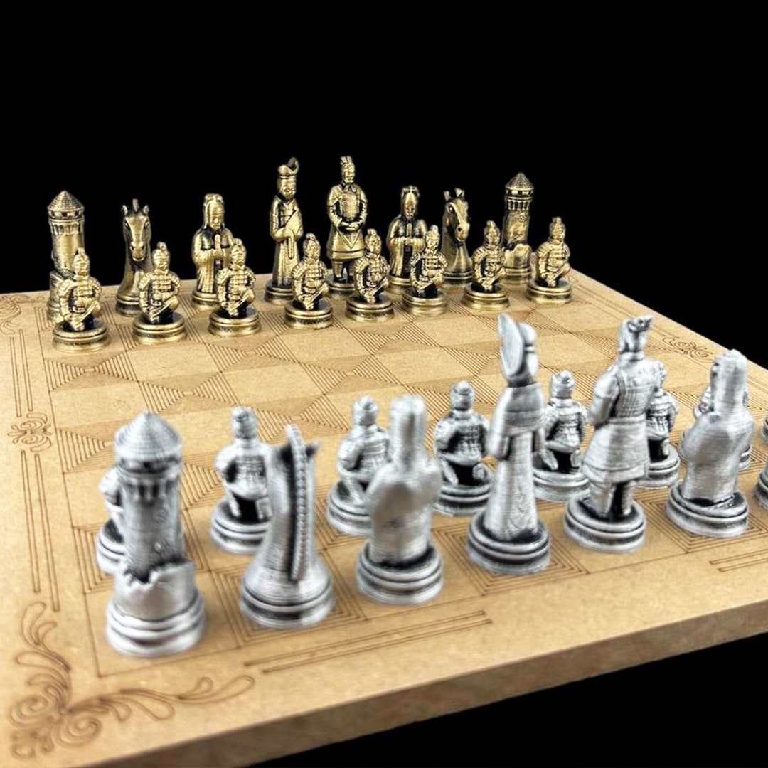 Metal Asian Xiangqi Chess Set - Medieval Beijing Chess | Personalized ...