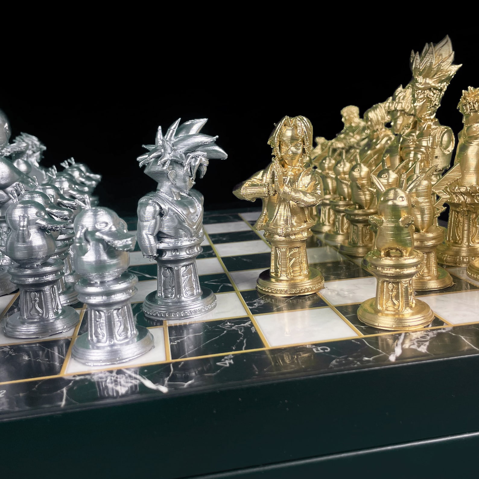 Anime Chess Set: PLA Plastic With Marble Board (14x14 Inch) - Etsy