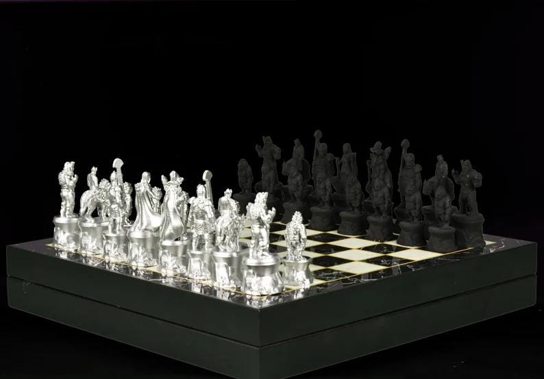 Troll Fighter Chess Set With Chessboard - Orc Chess Game | Personalized ...