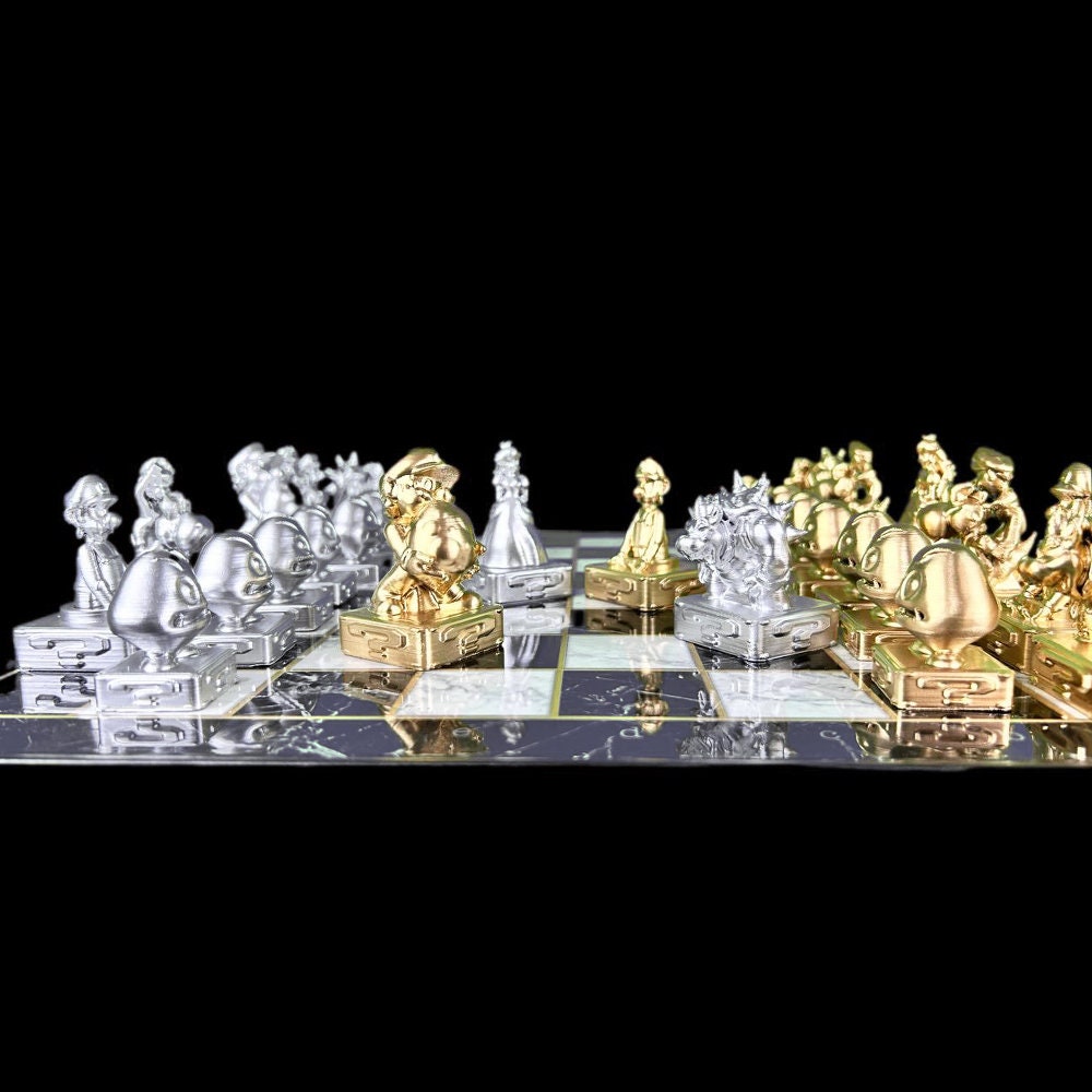 Mario Chess Set With Chessboard Supers Mario Chess Set Color Selection ...