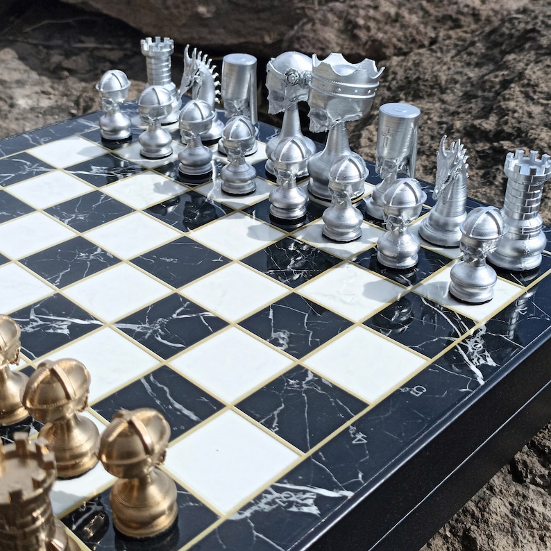 Skull Chess Set With Chessboard-skeleton Multicolor Chess - Etsy