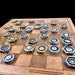 Metal 2D Checkers Chess Set With Chessboard | Personalized Chessboard ...