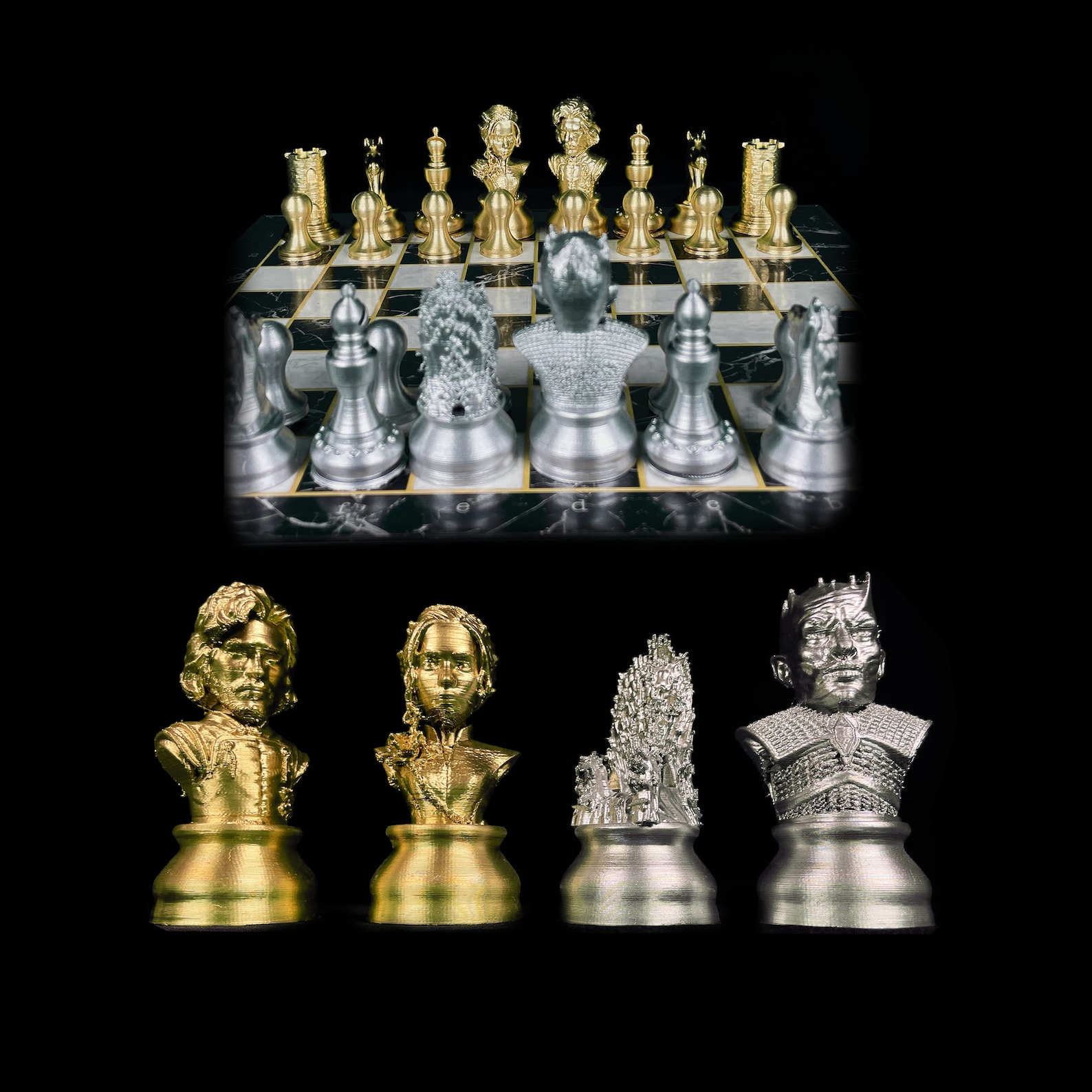 GOT Figure Chess Set With Chessboard - Game of Chess Set | Personalized ...