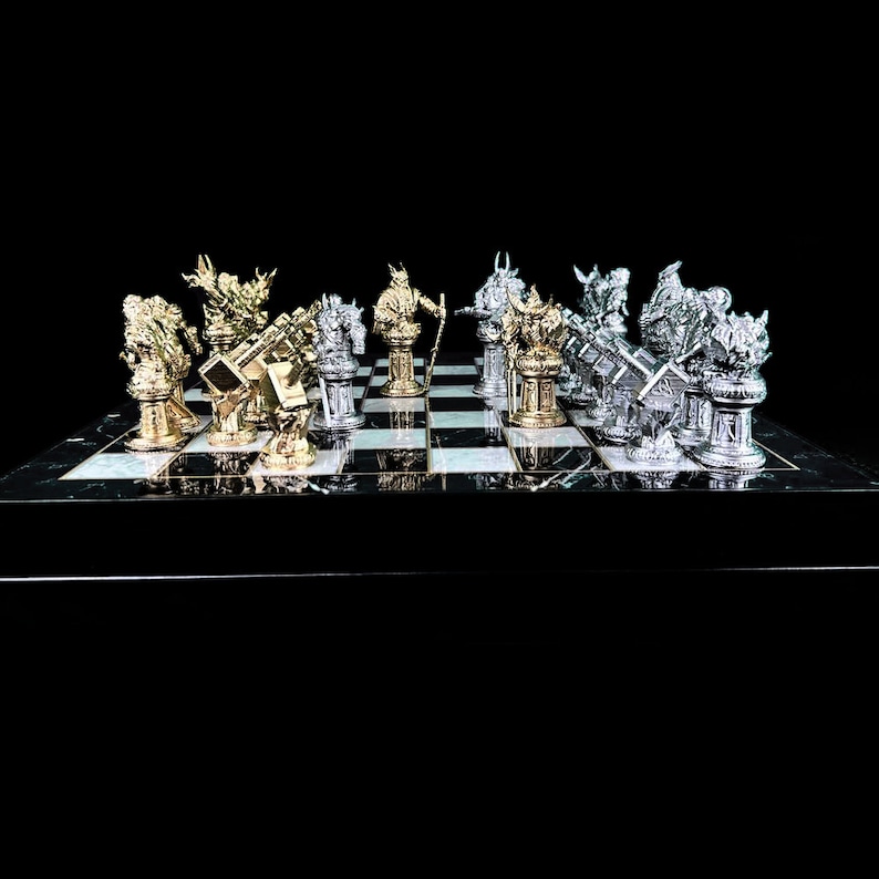 Viking Mythological Chess Set With Chessboard - Customizable Selection ...