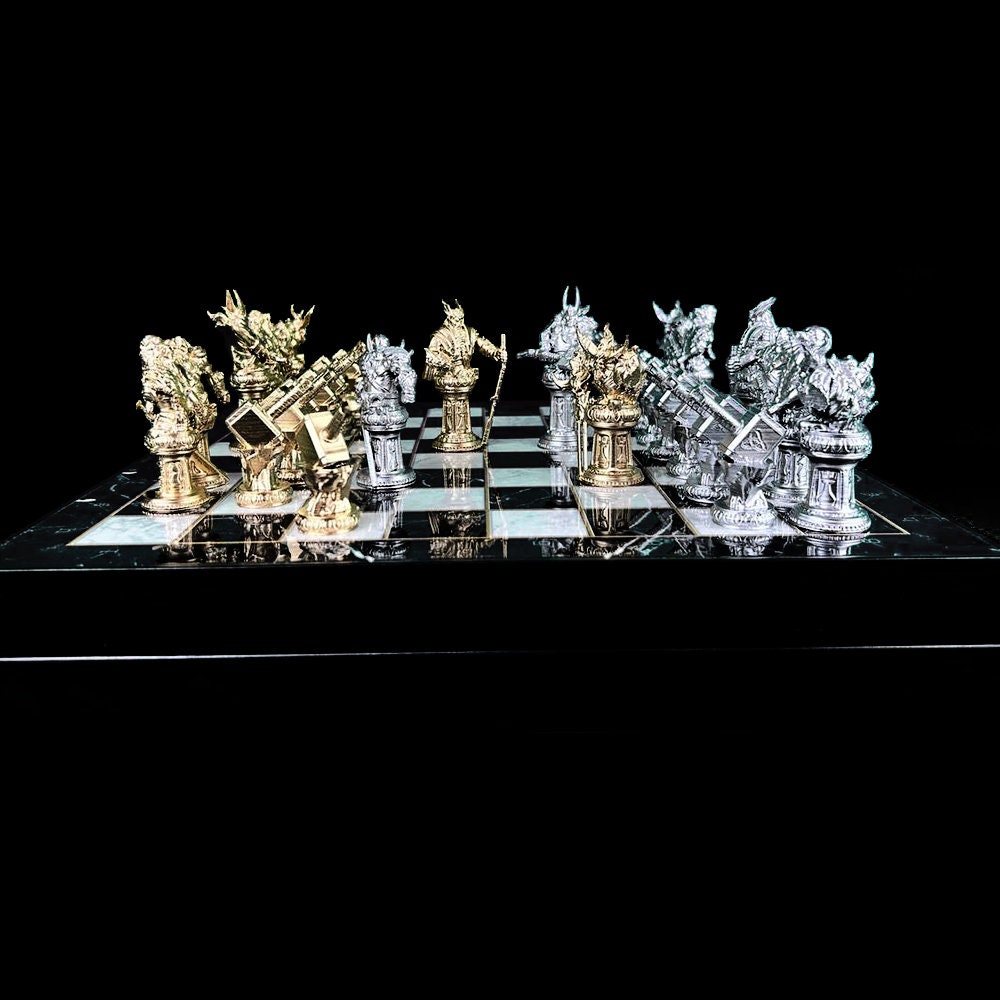 Viking Mythological Chess Set With Chessboard - Customizable Selection ...
