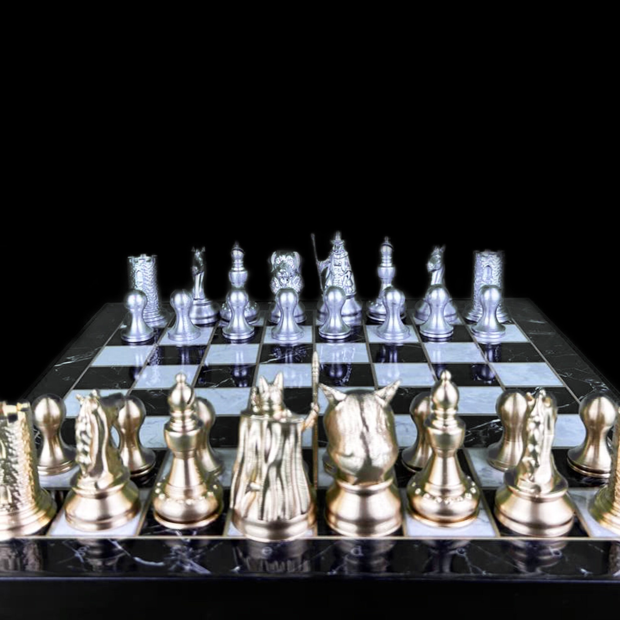 Unique Cat Versus Dog Chess Set With Chessboard Personalized Pet Chess ...