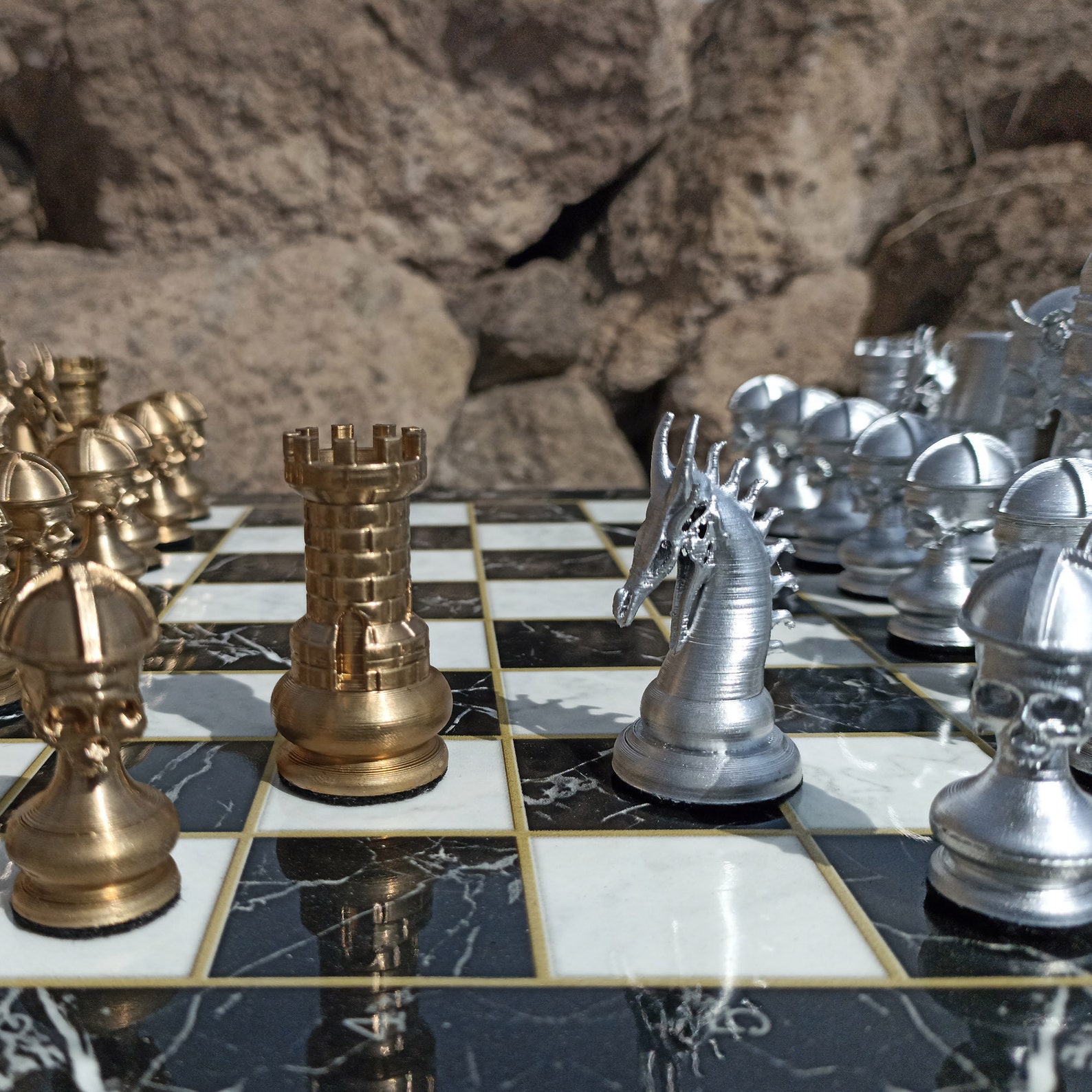 Skull Chess Set With Chessboard-skeleton Multicolor Chess - Etsy