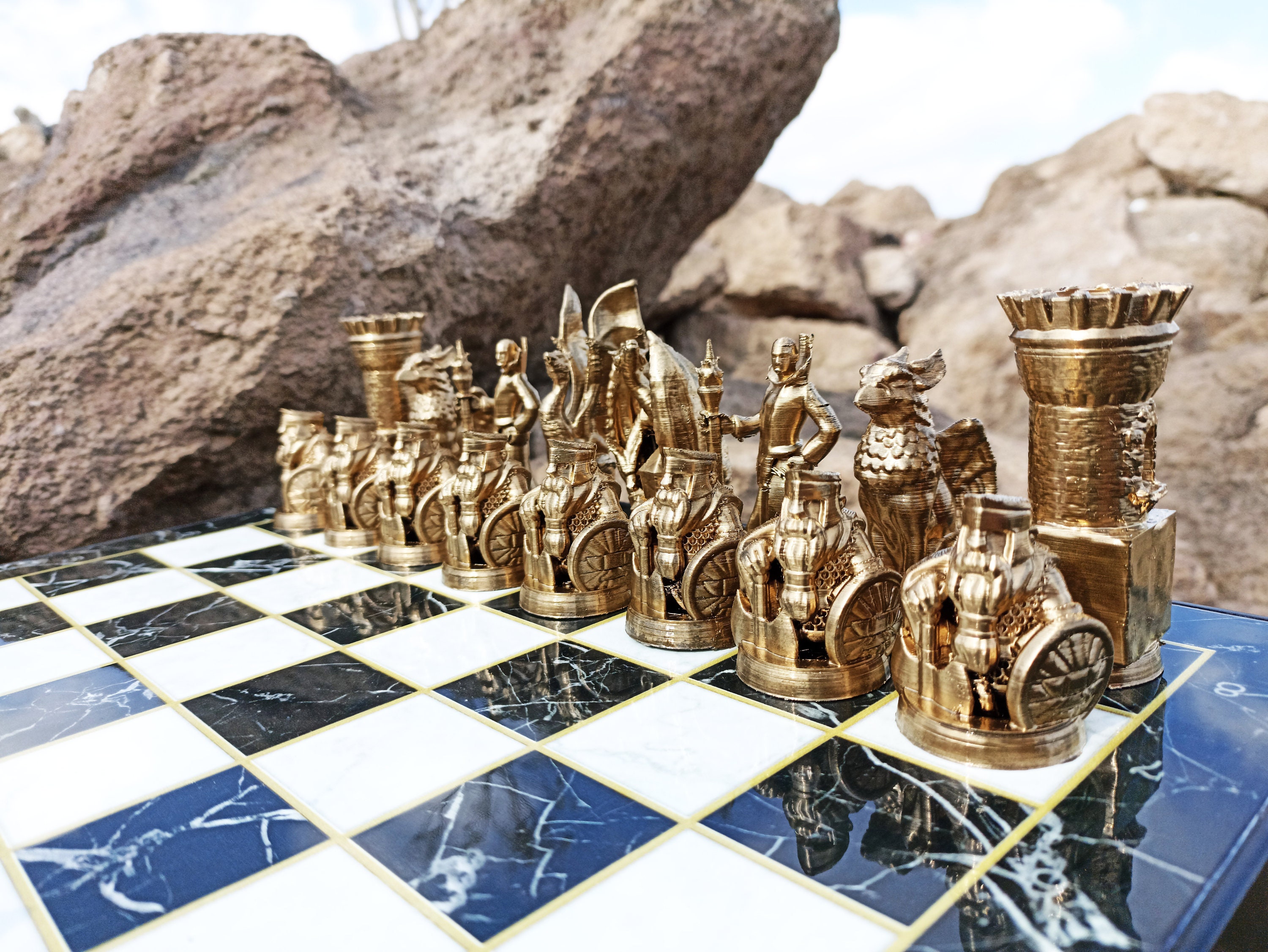 Dragon Chess Set With Chessboard Fantasy Chess Set Dragon | Etsy