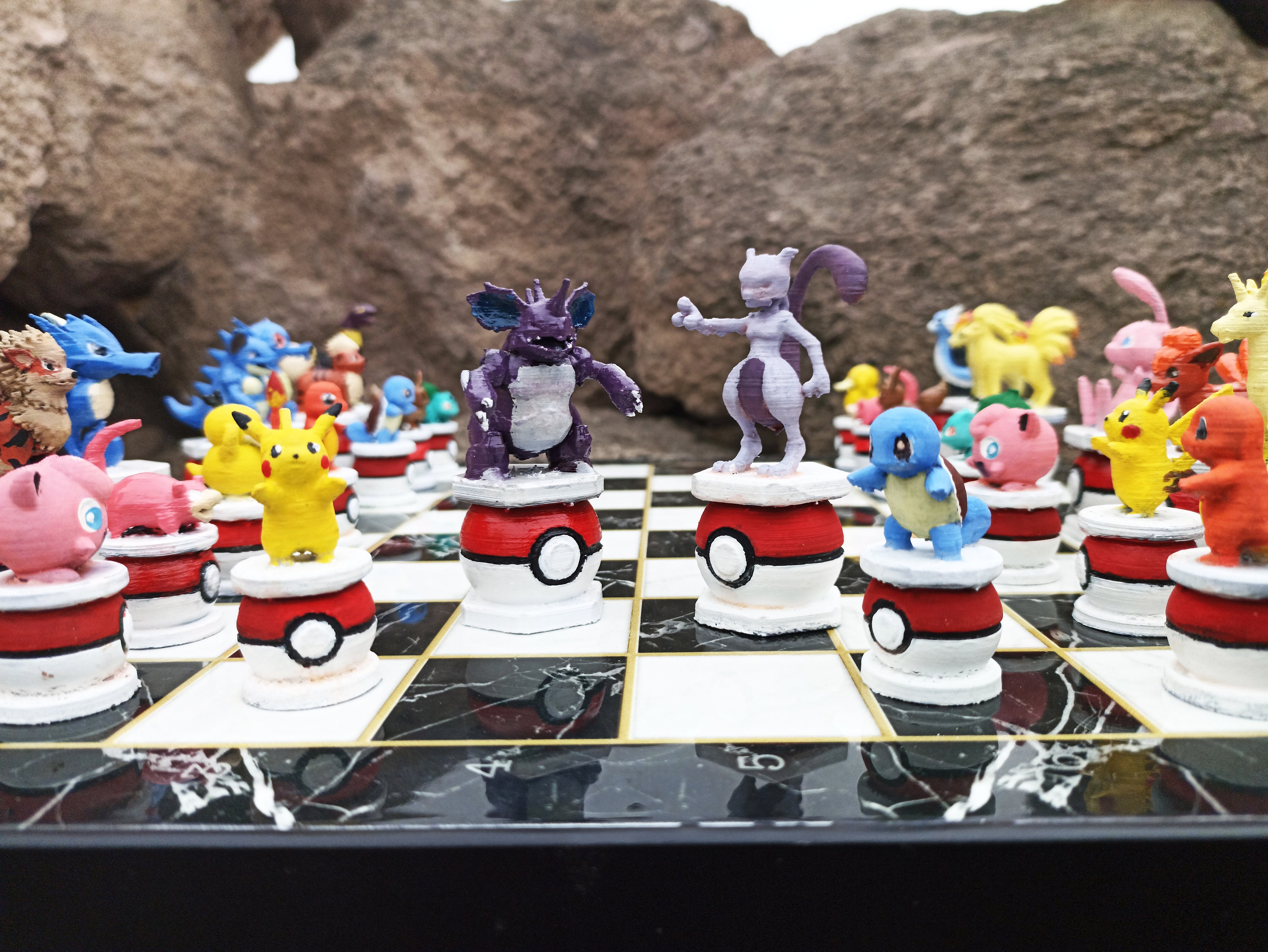 Pokemon Chess Set Personalized Pokemon Chess Set Pokeball - Etsy