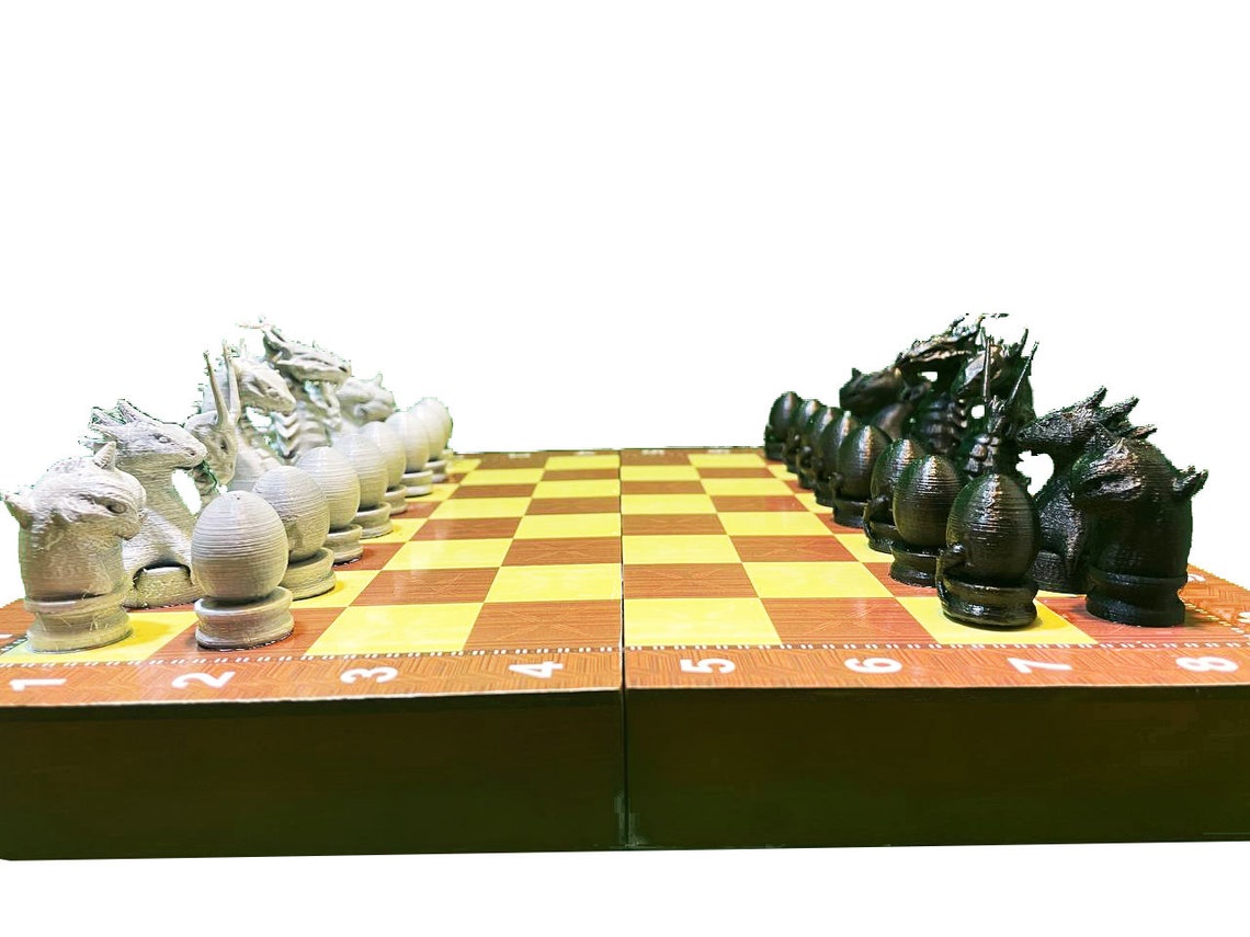 Dragon Chess Set With Chessboard-epic Dragon Board Game | Etsy