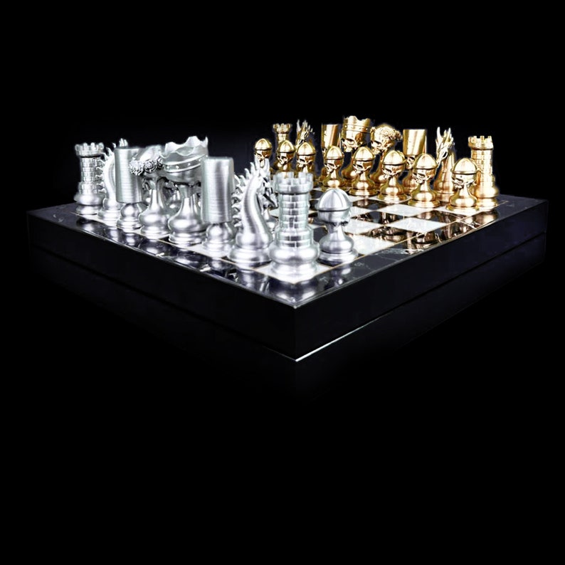 Skull Chess Set With Marble-look Board: Death's Head Resin Pieces - Etsy